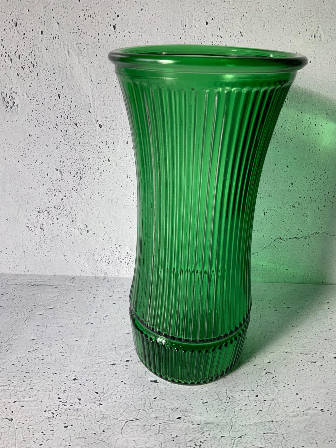Green Hoosier Glass Vase. 4089-B 4a. Vintage Large Glass Vase. Kitchenwares. Home Decor. 9 3/4 ...