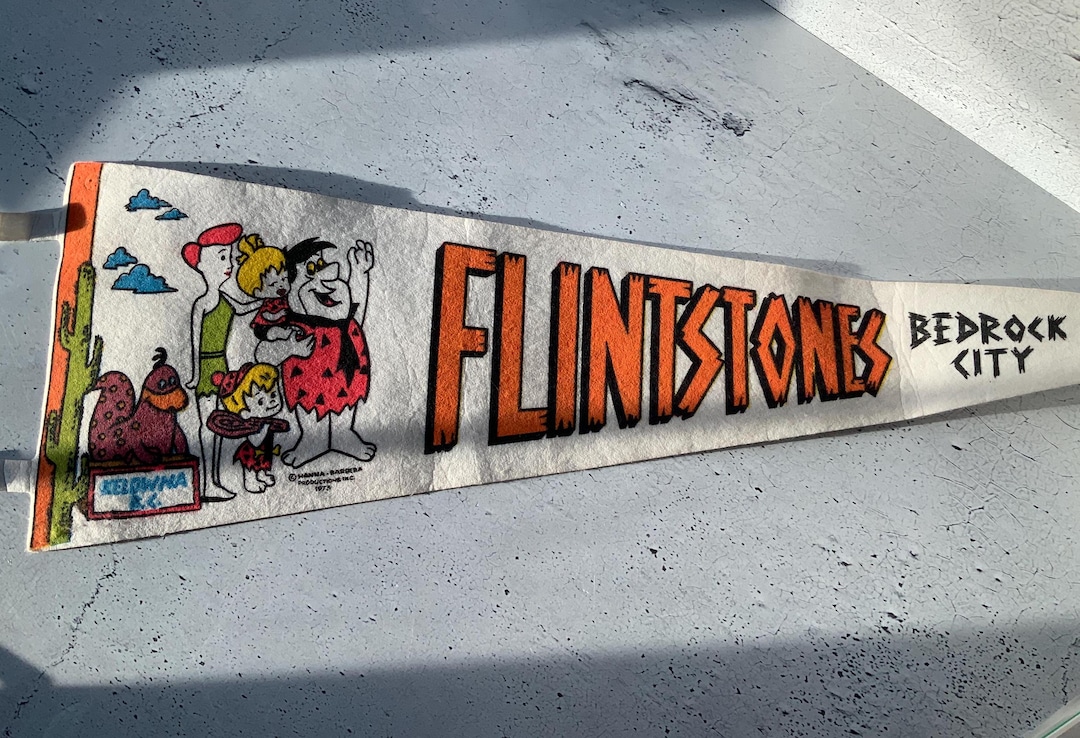Flintstones Pennant! 1973. Hanna-barbera Productions Inc. Collectible ...