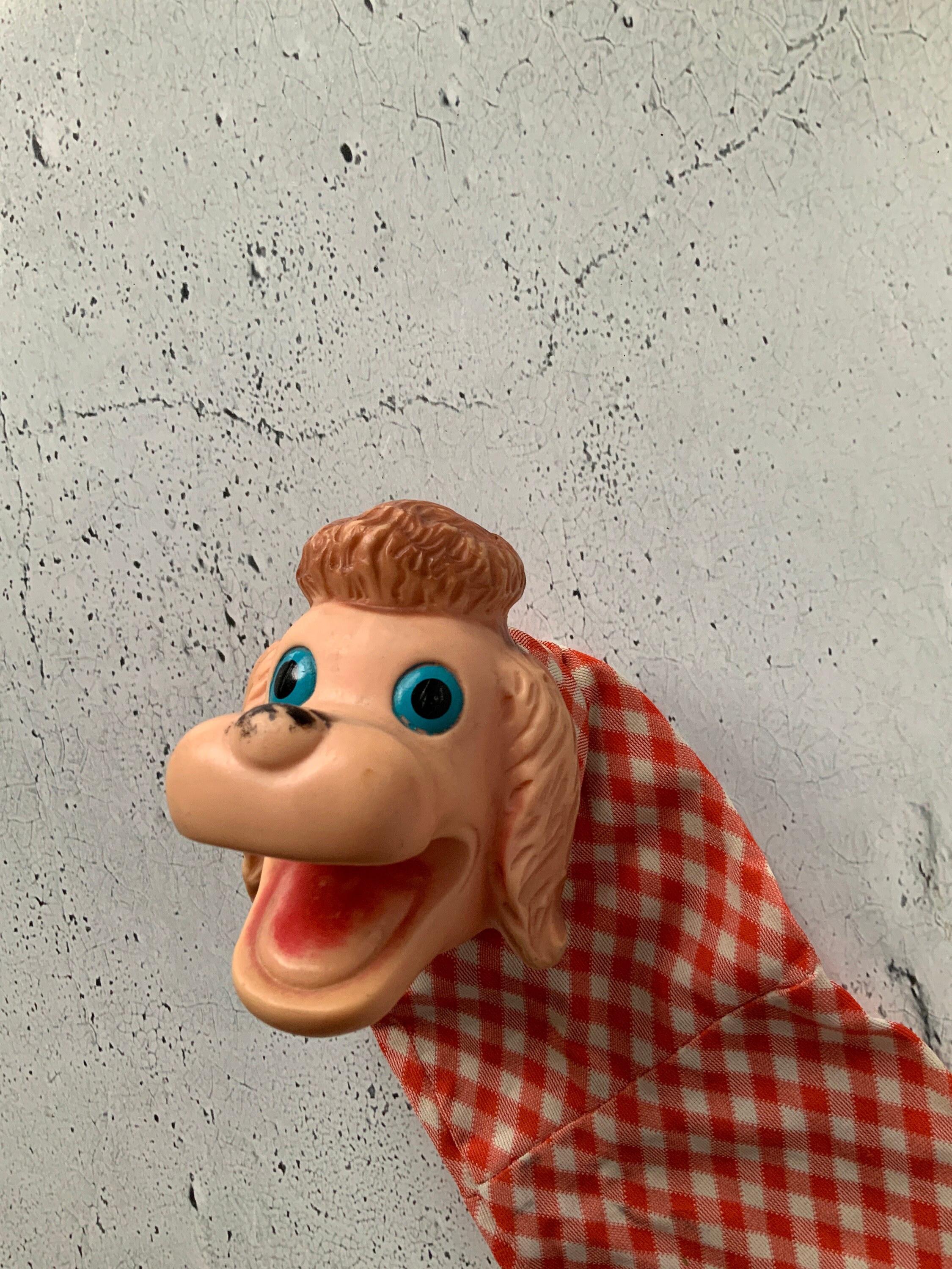 1970s Hand Puppet. Rubber/plastic Figure. Gingham Sock. Made in Japan ...