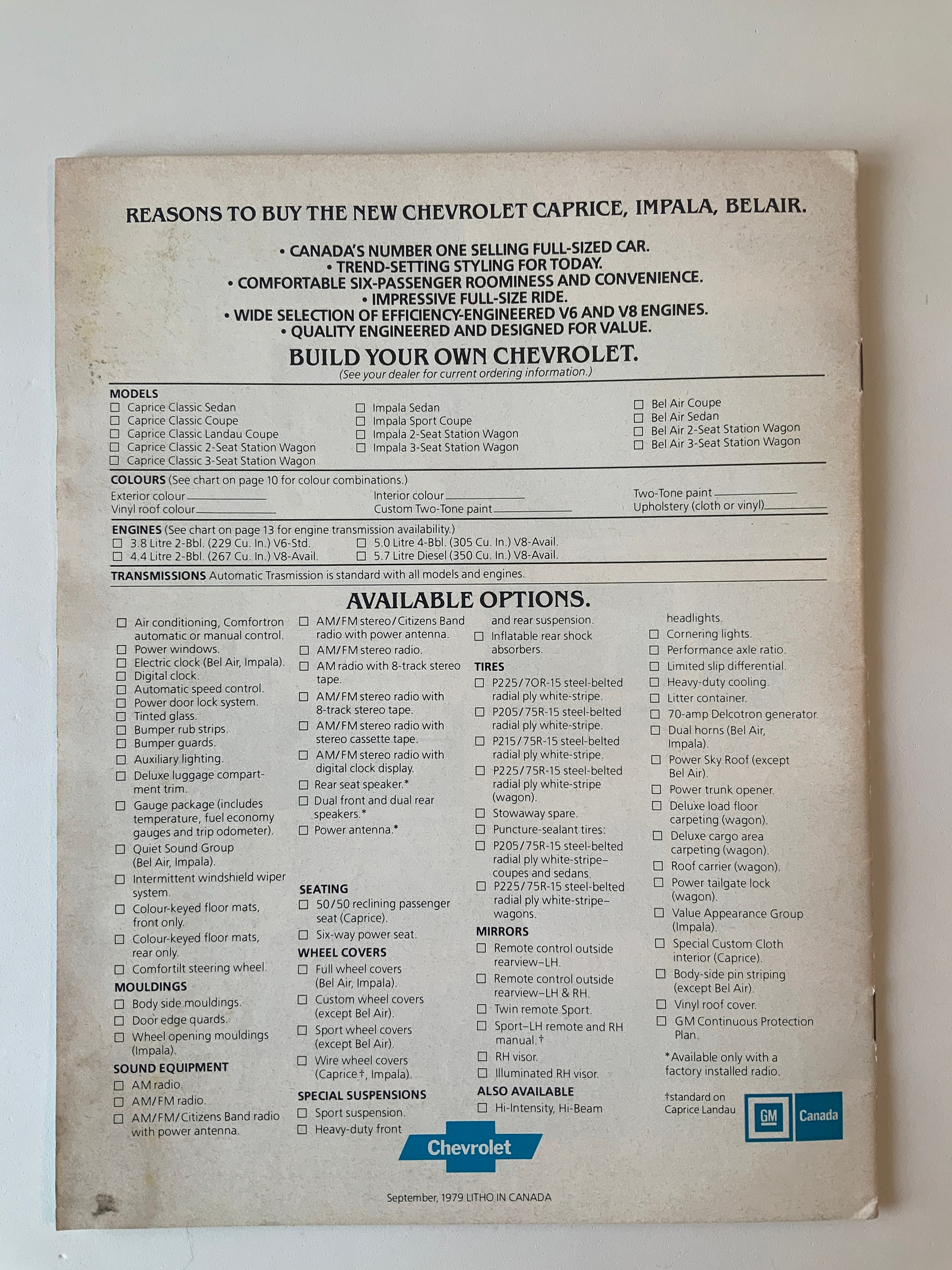 1980 Chevrolet Car Brochure. Impala. Caprice Classic. Wagons. Vintage ...