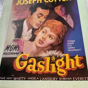 Gaslight Movie (1944) Placard. Psychology Term Origin: Gaslighting ...