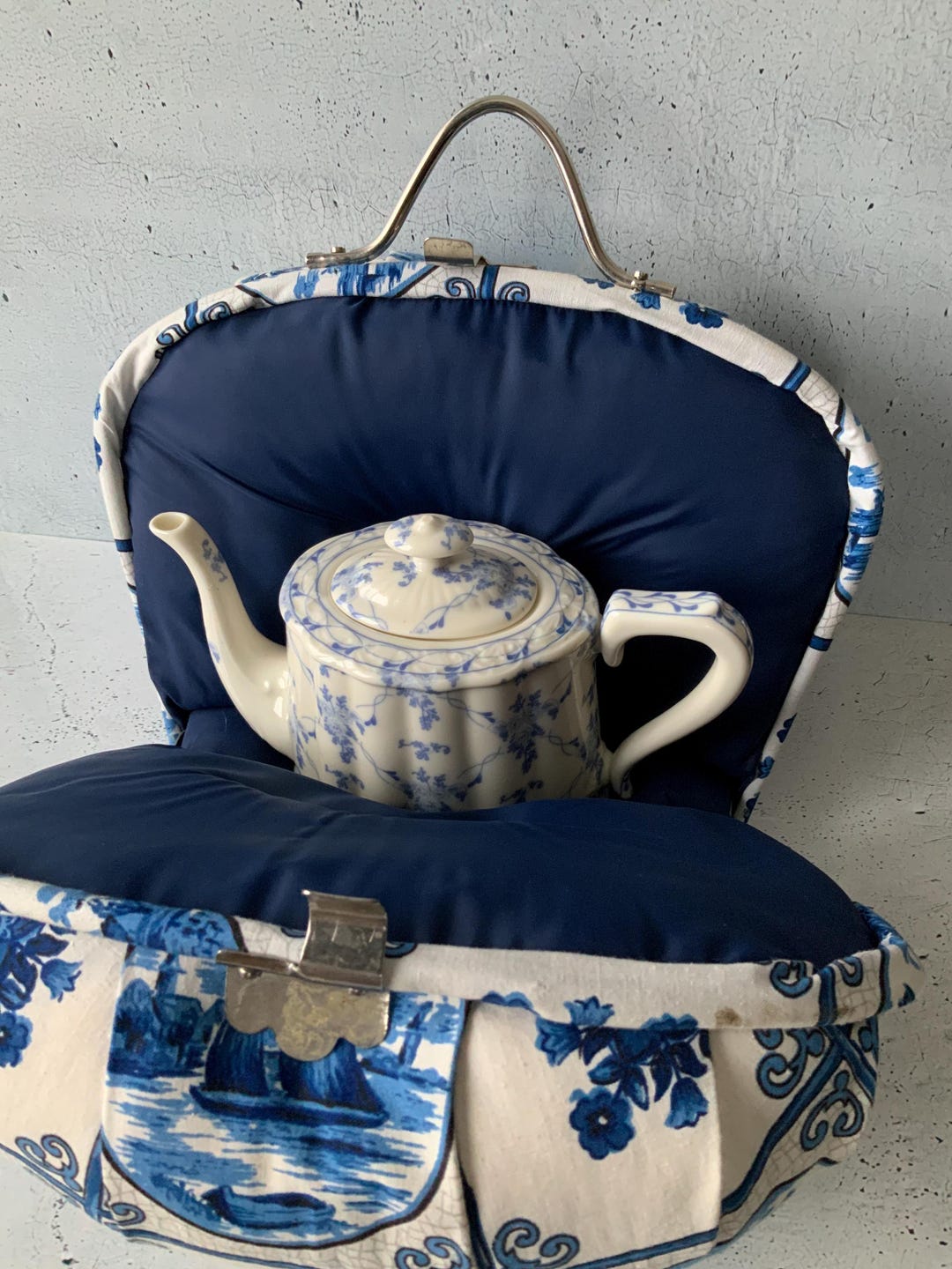 Rose Brocade Teapot in a Cozy. Skye Mcghie. Vintage Fine Porcelain ...