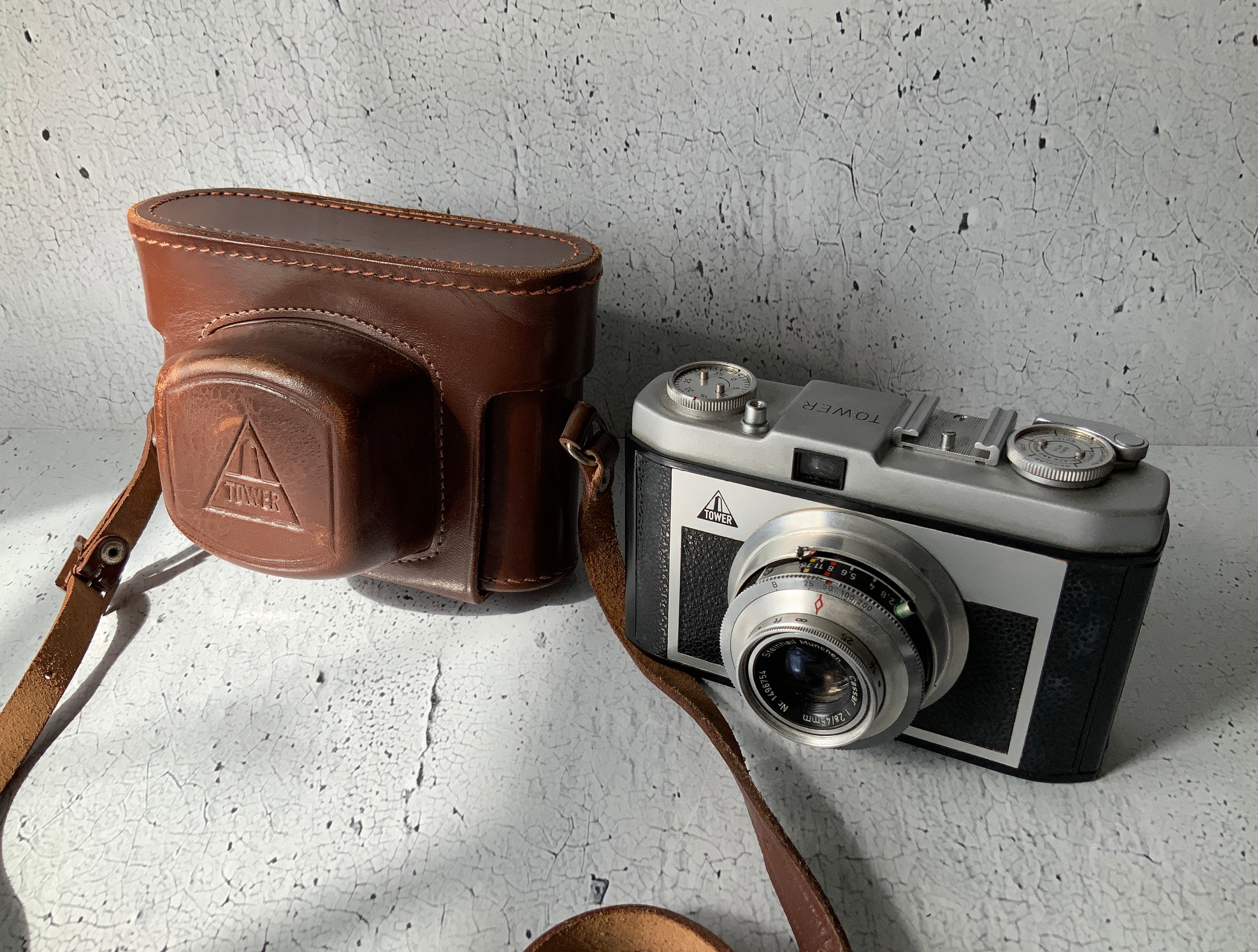 Tower Camera. With Leather Case. Vintage Photography. Steinheil Munchen ...
