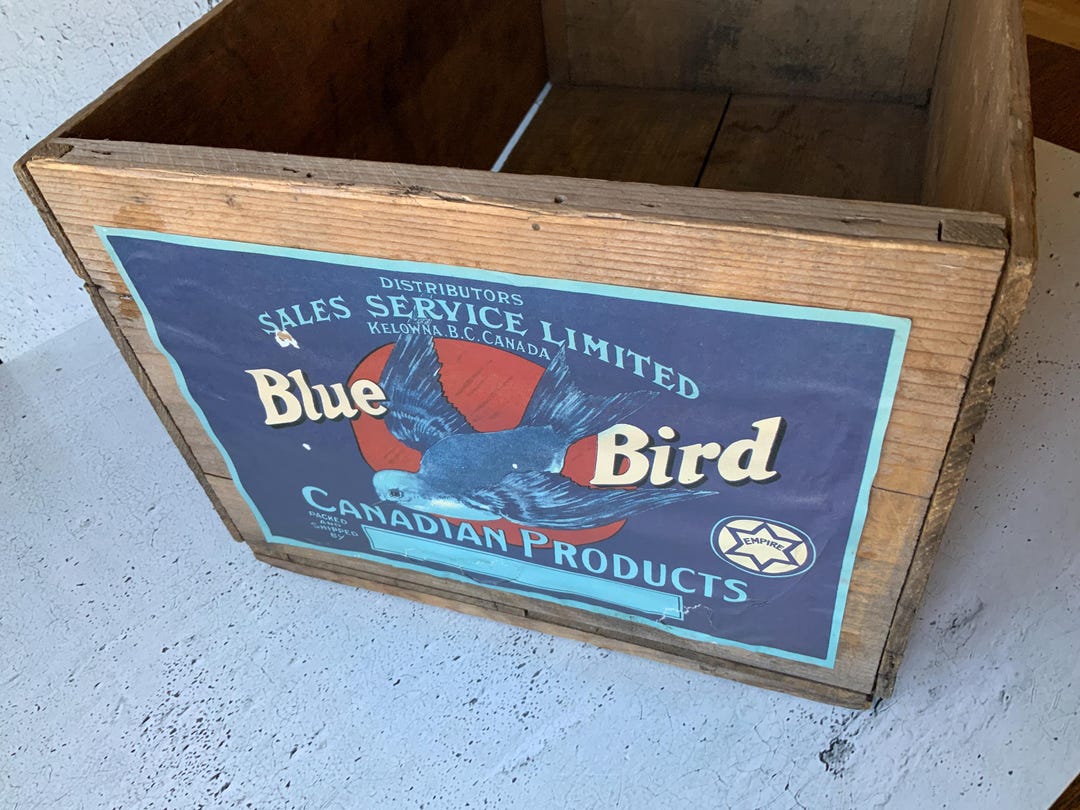 Bluebird Fruit Crate. 1940’s. Kelowna B.C. Paper Label. Nice Graphics ...
