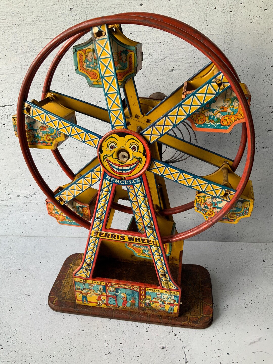 Hercules Ferris Wheel. 1930’s. Tin Toy. Wind-up. Mechanical. Pressed ...