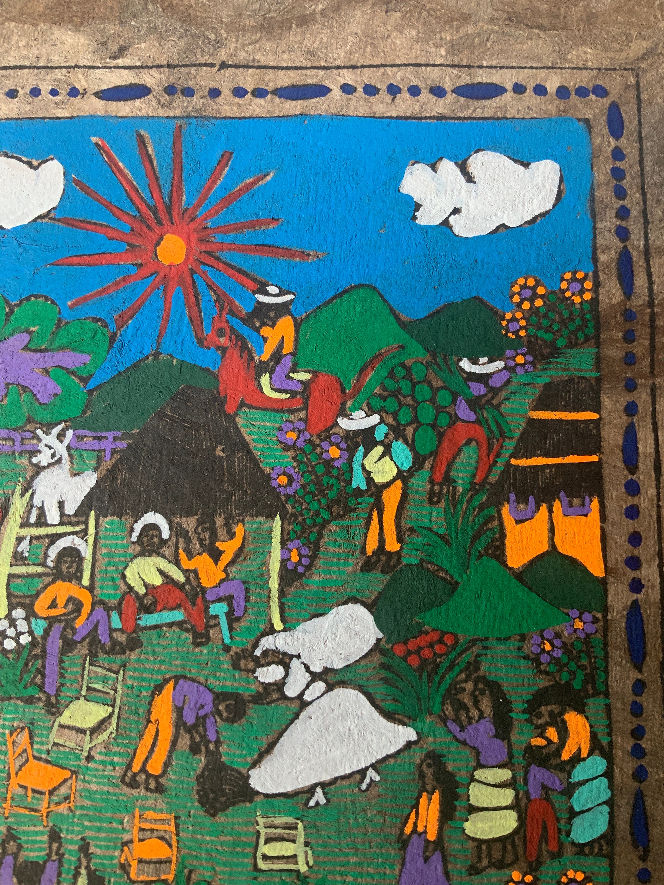 Amate Bark Painting. Community Scene. Mexico Art. Beautiful. 12x16 ...