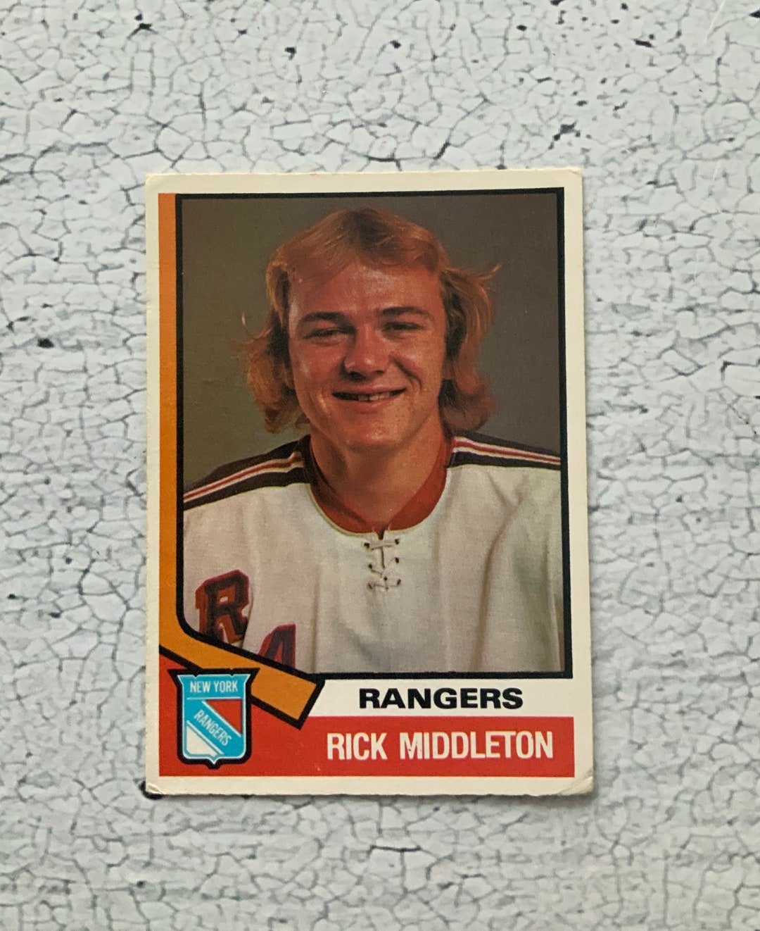 Rick Middleton OPC Card #304. Hockey Card. 1973-74. New York Rangers ...