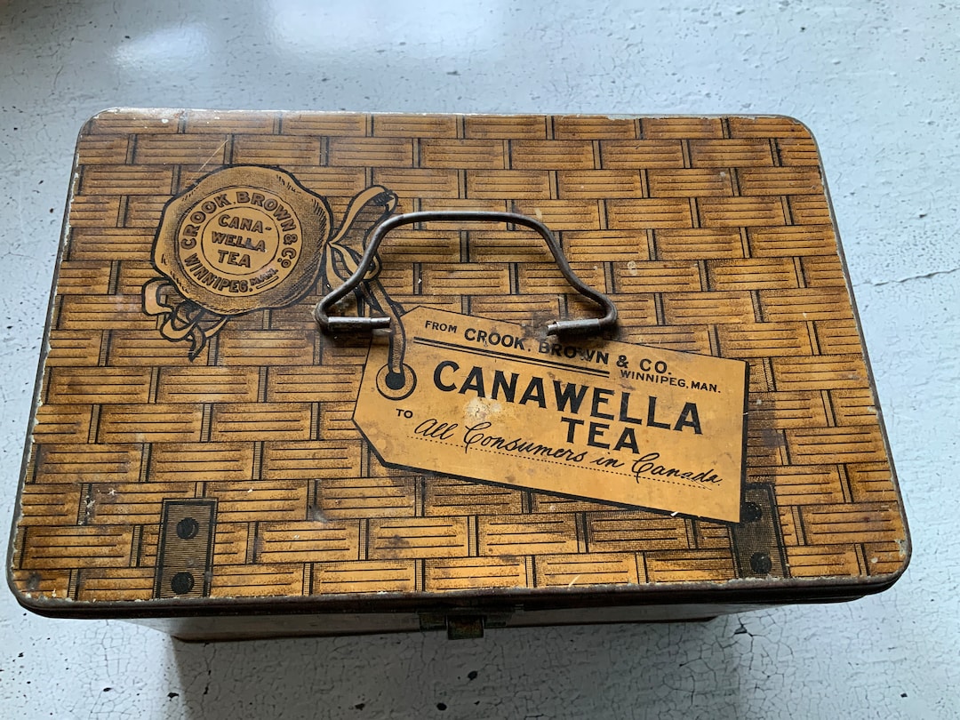 Canawella Tea Tin. Wicker Style. Tea Basket. Crook, Brown & Co ...