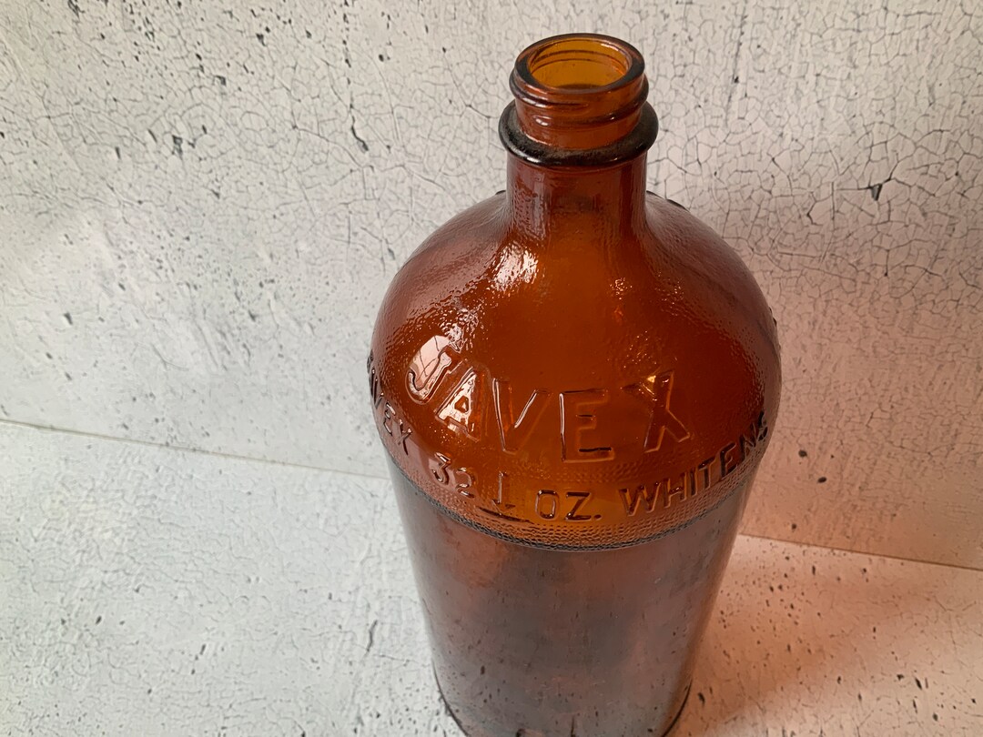 Javex Brightens Whitens Vintage Bottle. 32oz. 9 1/2 Inches Tall. Amber ...