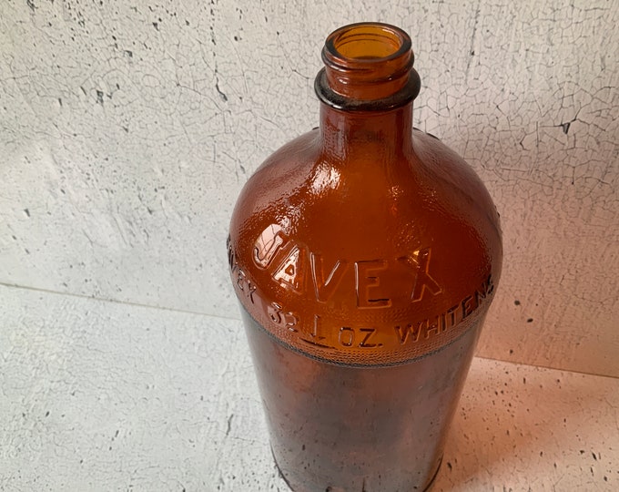 Javex Brightens Whitens Vintage Bottle. 32oz. 9 1/2 Inches Tall. Amber ...