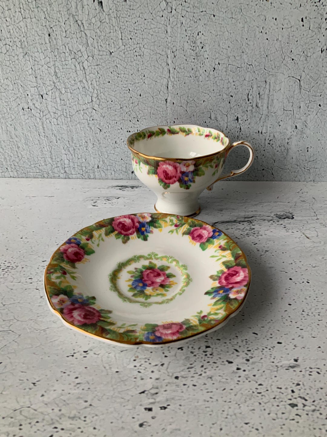 Double Warrant! Paragon 1930’s. Tapestry Rose Teacup and Saucer Set. by ...