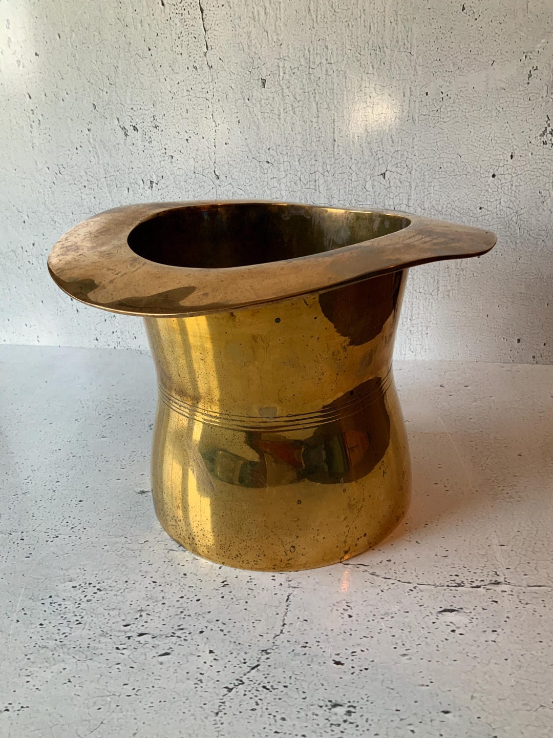 Top Hat Champagne Bucket. Brass Ice Bucket. Vintage Barware. Novelty ...