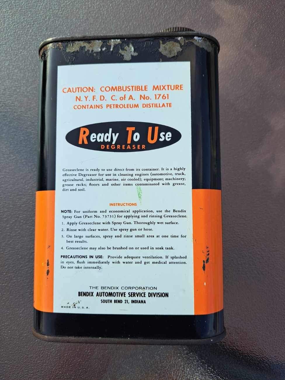 Bendix Degreaser Tin. 1960s. Grease Clene. Vintage Oil and - Etsy