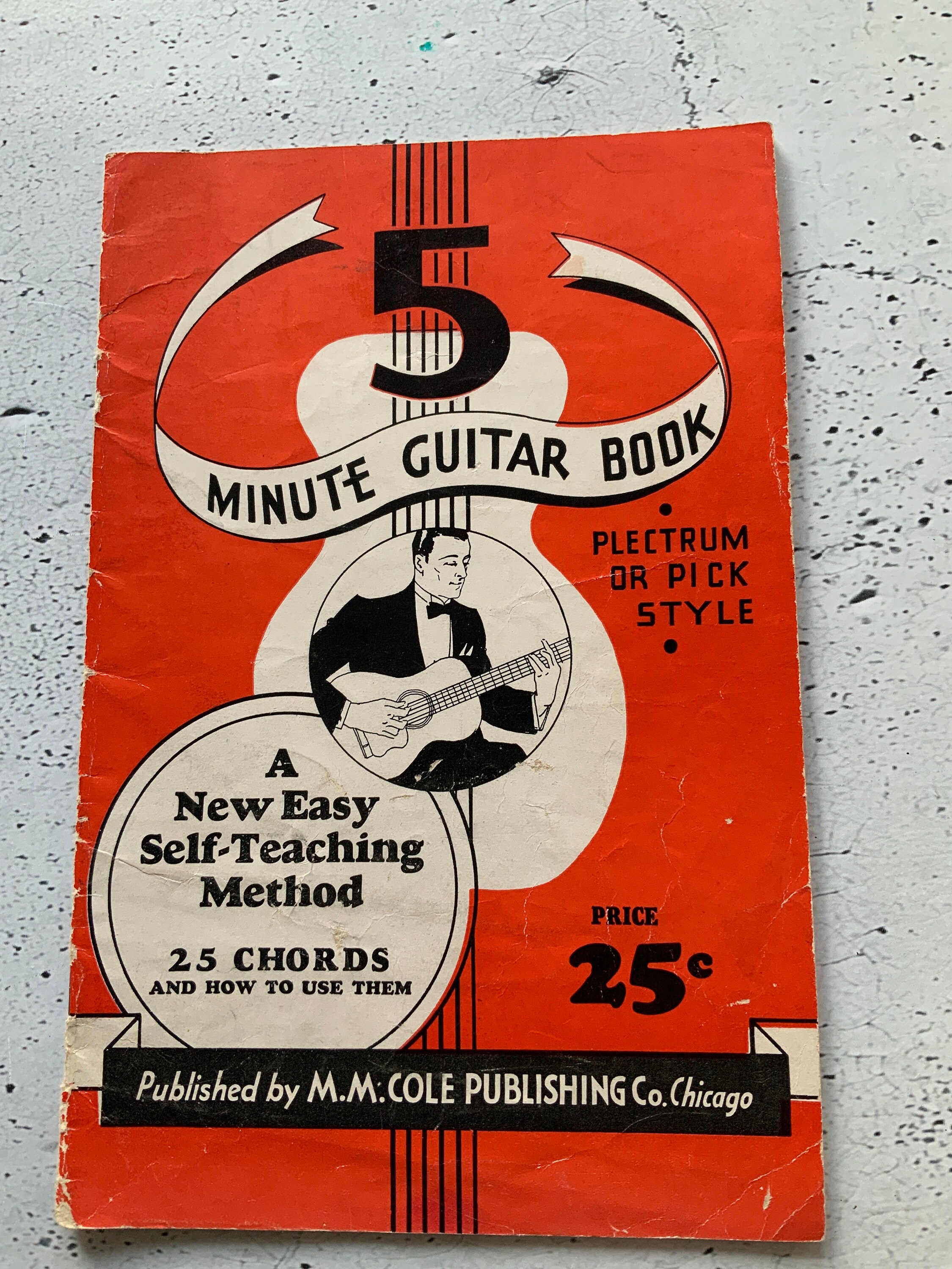 5 Minute Guitar Booklet. 1935. M.M Cole Publishing. Plectrum or Pick ...