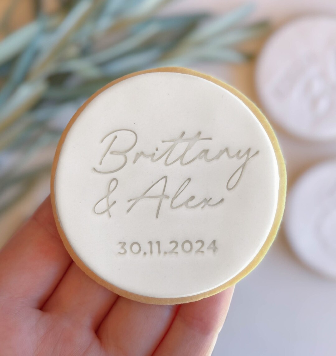 CUSTOM Names and Date Wedding 2 - Fondant Stamp Cutter - Decorating ...