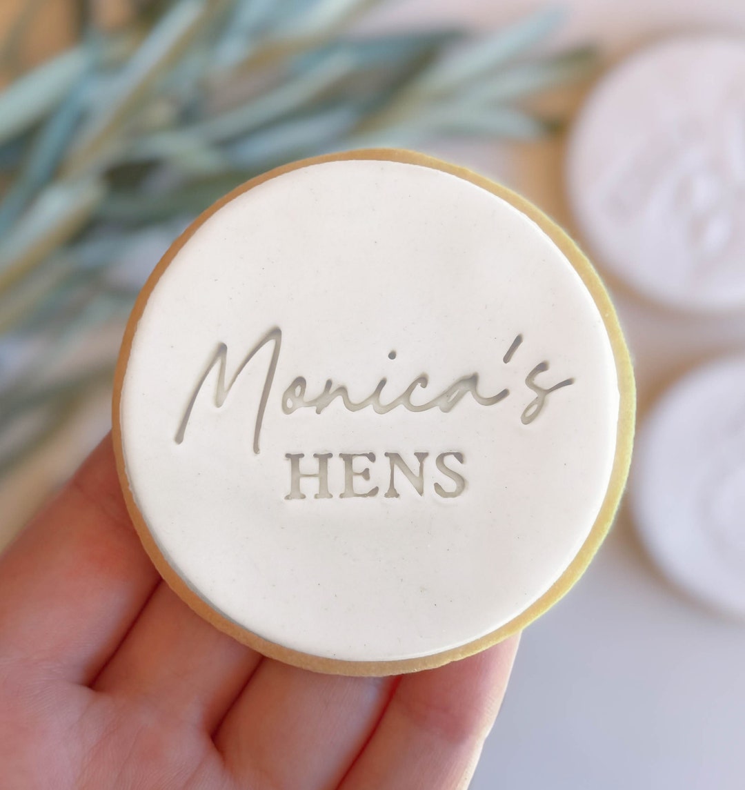CUSTOM Name Hens Party - Fondant Stamp Cutter - Decorating Cupcakes or ...