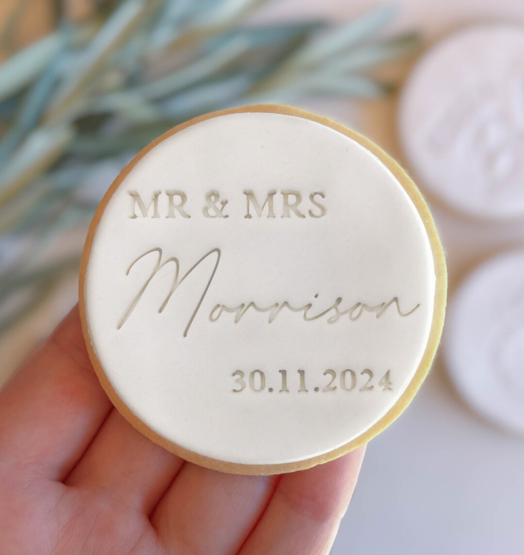 CUSTOM Names and Date Wedding 2 - Fondant Stamp Cutter - Decorating ...