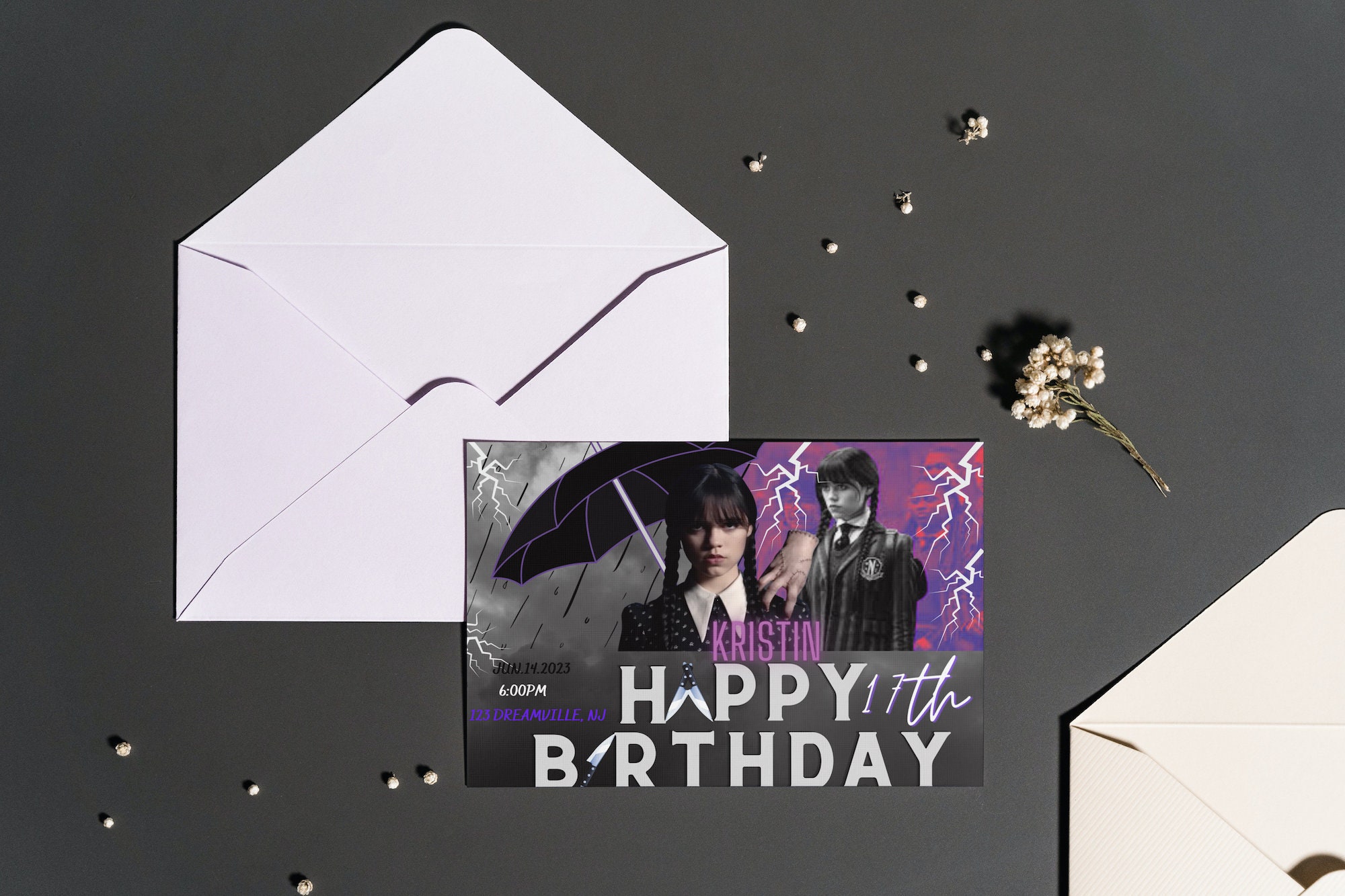 Editable Invitation, Netflix, Wednesday Addams, E-vite, Birthday ...