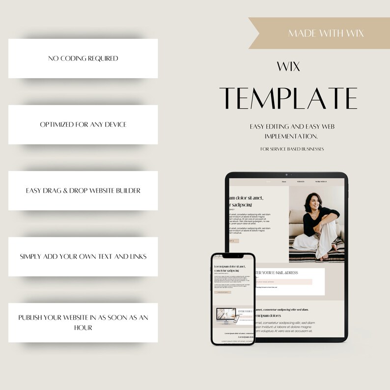 WIX Website Template, Website Template, Website Design, Social Media ...