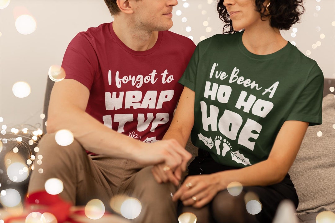 Christmas Pregnancy Announcement Shirts, Funny Couples Matching ...