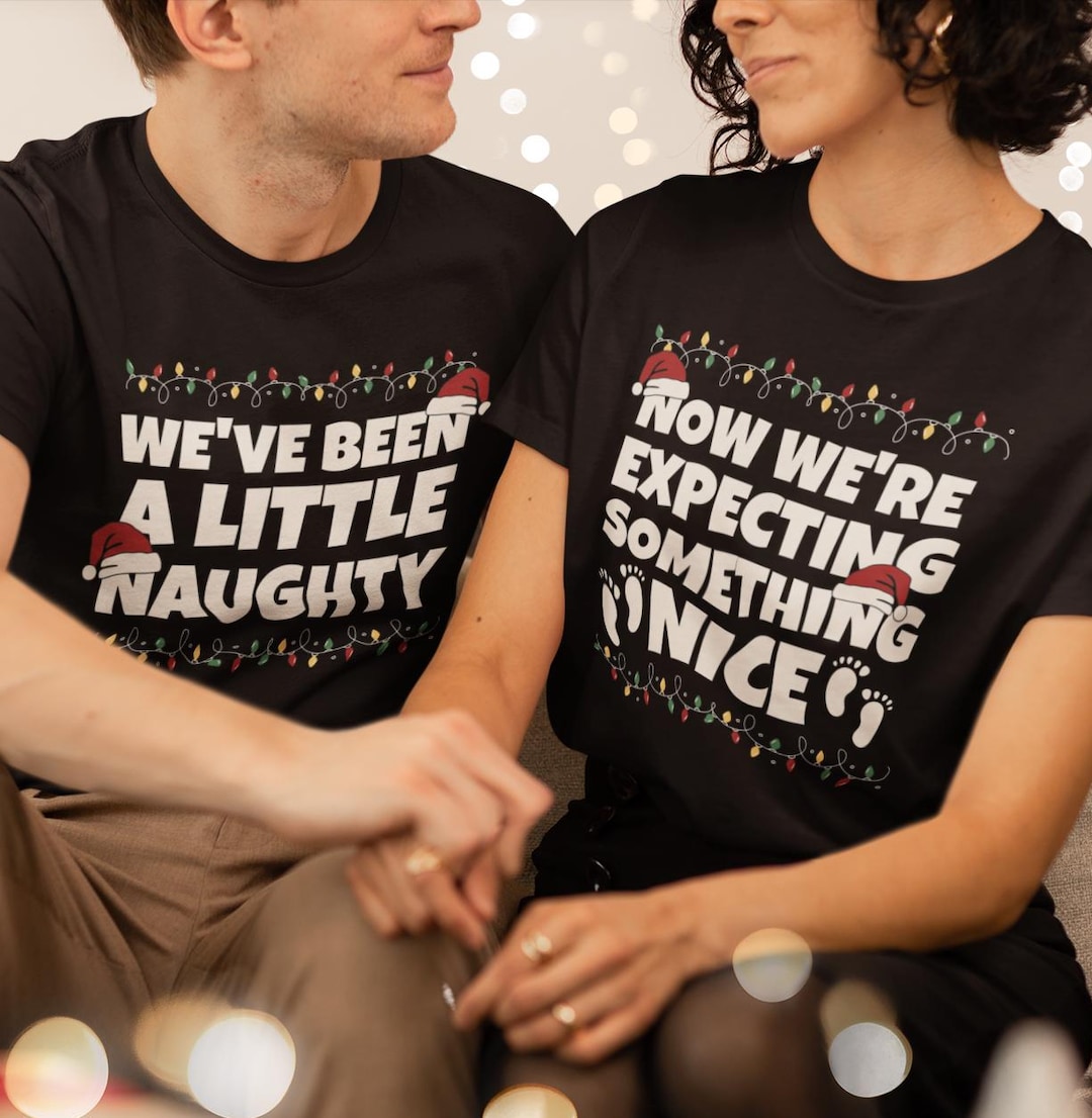 Christmas Pregnancy Announcement Shirts, Funny Couples Matching ...