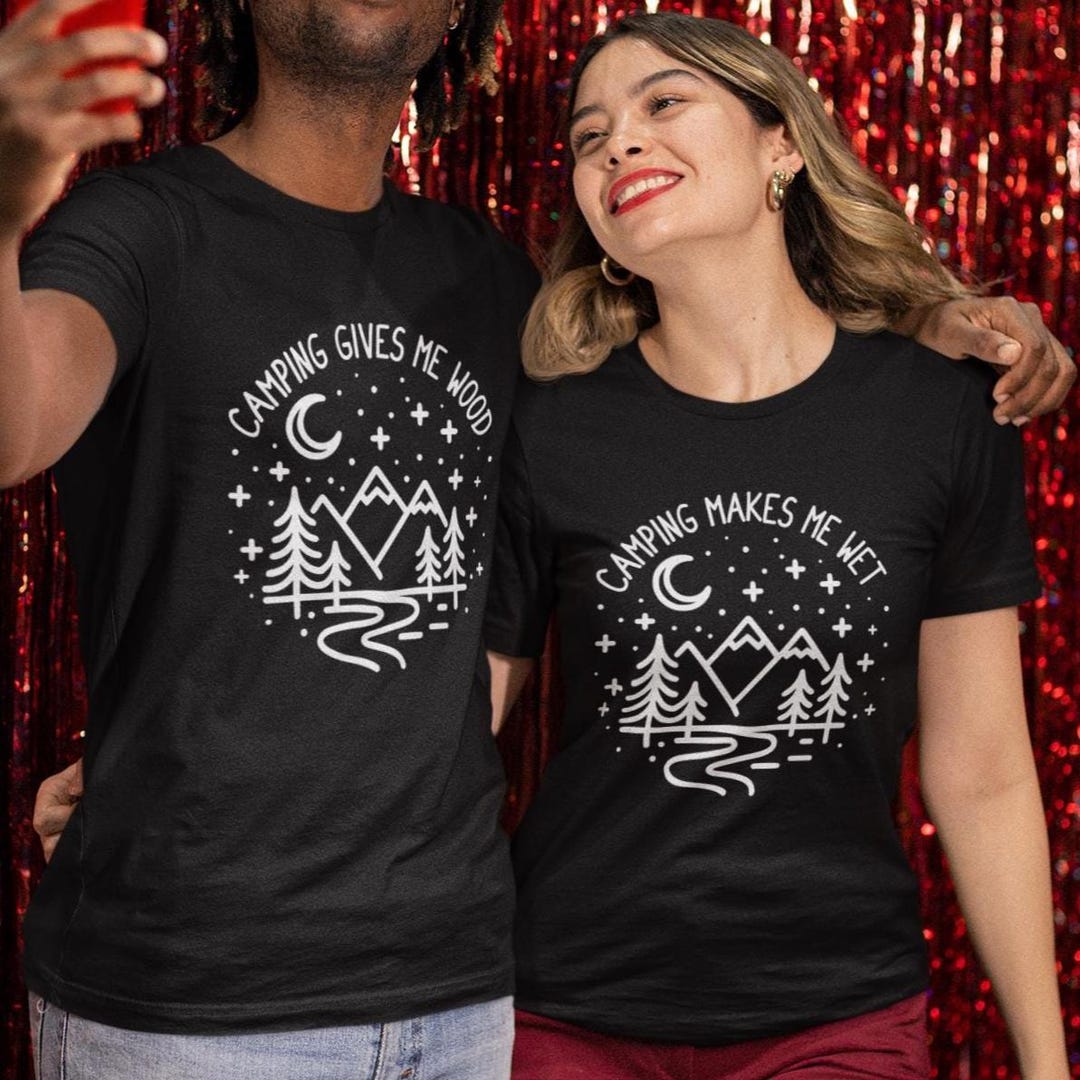 Funny Couples Shirts, Engagement Gifts, Hiker Tshirts, Happy Camping ...