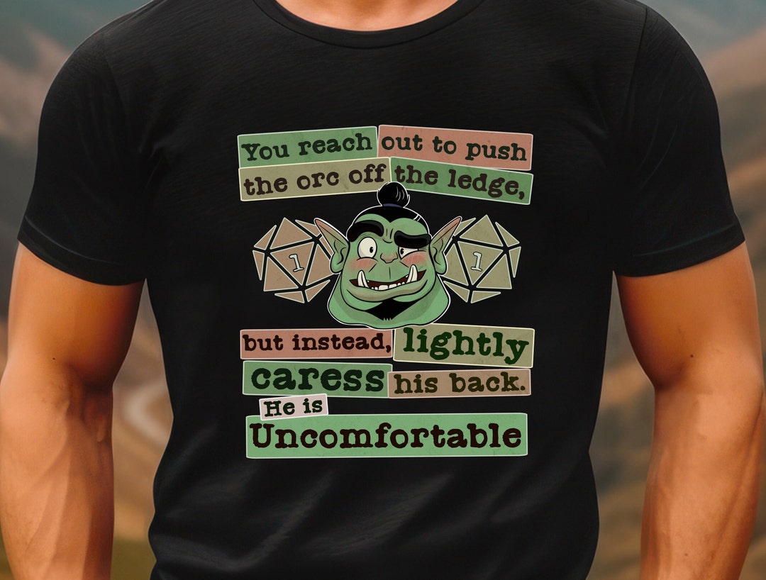 Funny Dungeon Master Shirt Push the Orc off the Ledge - Etsy