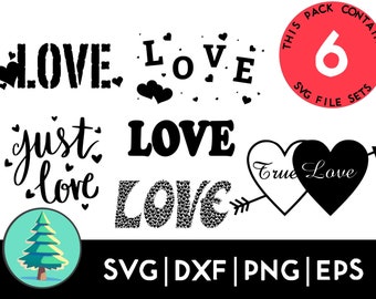 Love SVG, Love Script Heartsvg, Dxf, Png, Love DXF, Cut File, Iron On ...