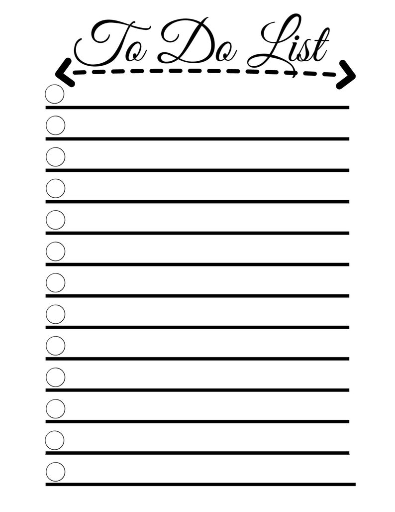 To Do List Fillable Printable, to Do List Printable, PDF and PNG to Do ...