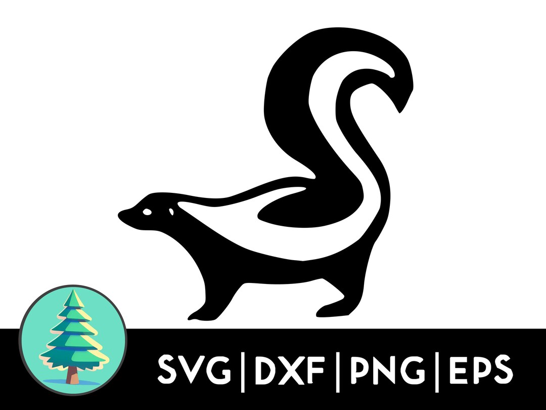 Skunk SVG - Cute Woodland Animal Clipart, Forest Wildlife Vector ...