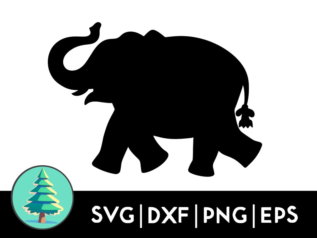Elephant SVG - Cute Safari Animal Clipart, Wildlife Vector, Digital ...