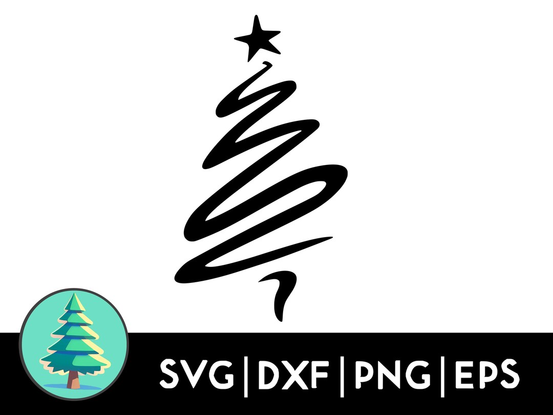 Christmas Tree Swoosh SVG: Festive Holiday Clipart (digital Download ...