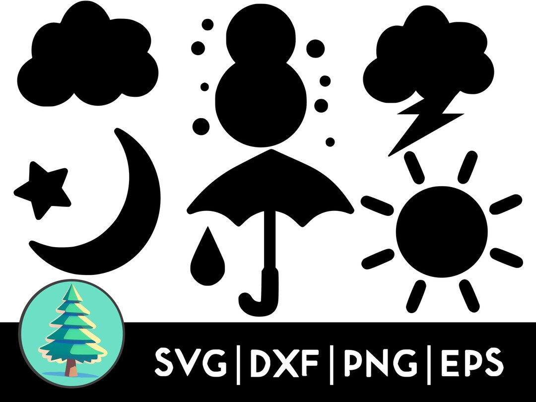 Weather Symbols Bundle SVG - Meteorology Clipart, Climate Vector ...