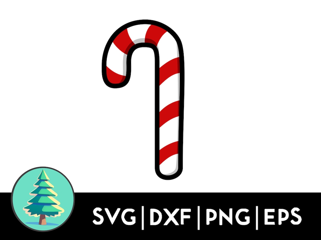 Candy Cane SVG - Christmas Clipart, Festive Holiday Design, Instant ...