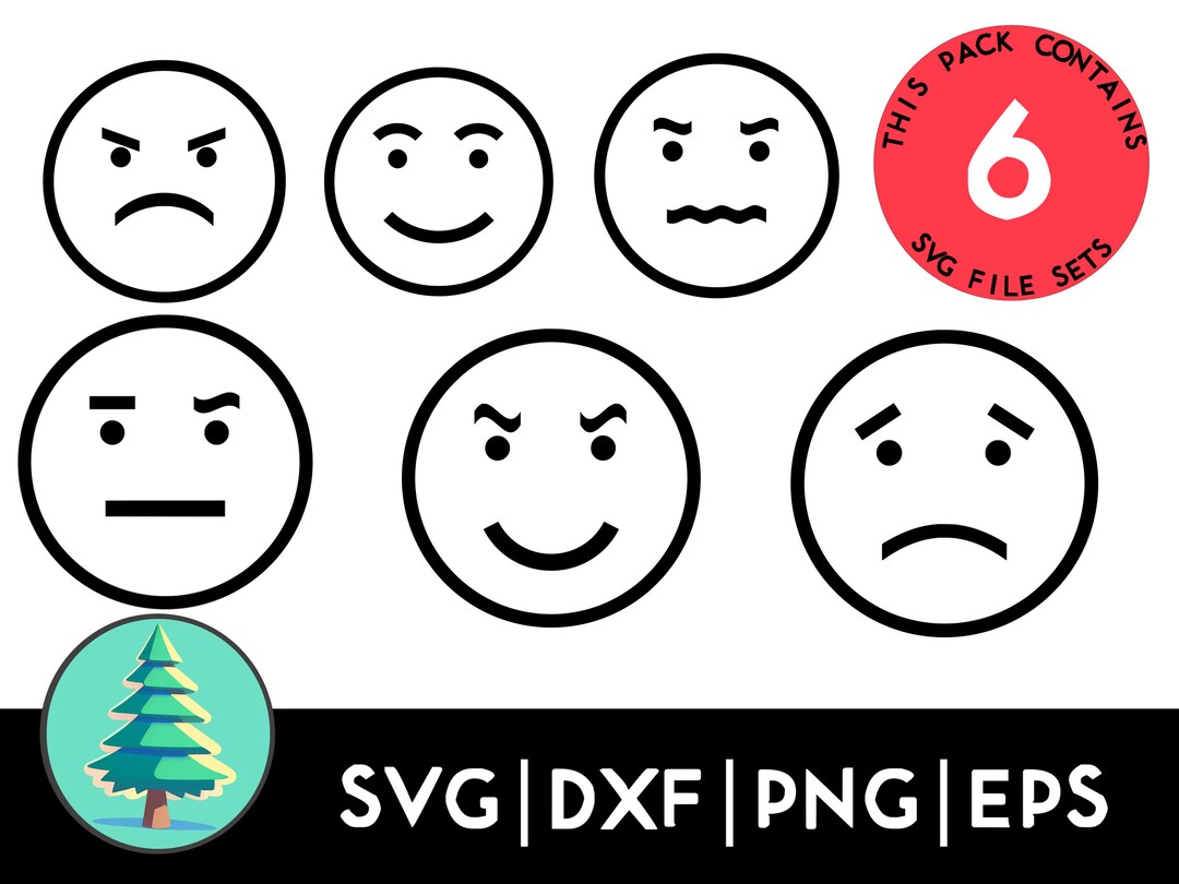 Emotion Faces SVG Bundle: Emoji Clipart (digital Download) - Etsy Australia