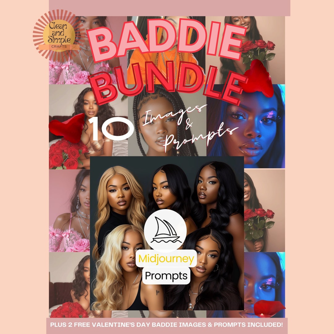 Baddie Bundle, Midjourney Images & Prompts African American Baddie Digital Pack for Social Media ...