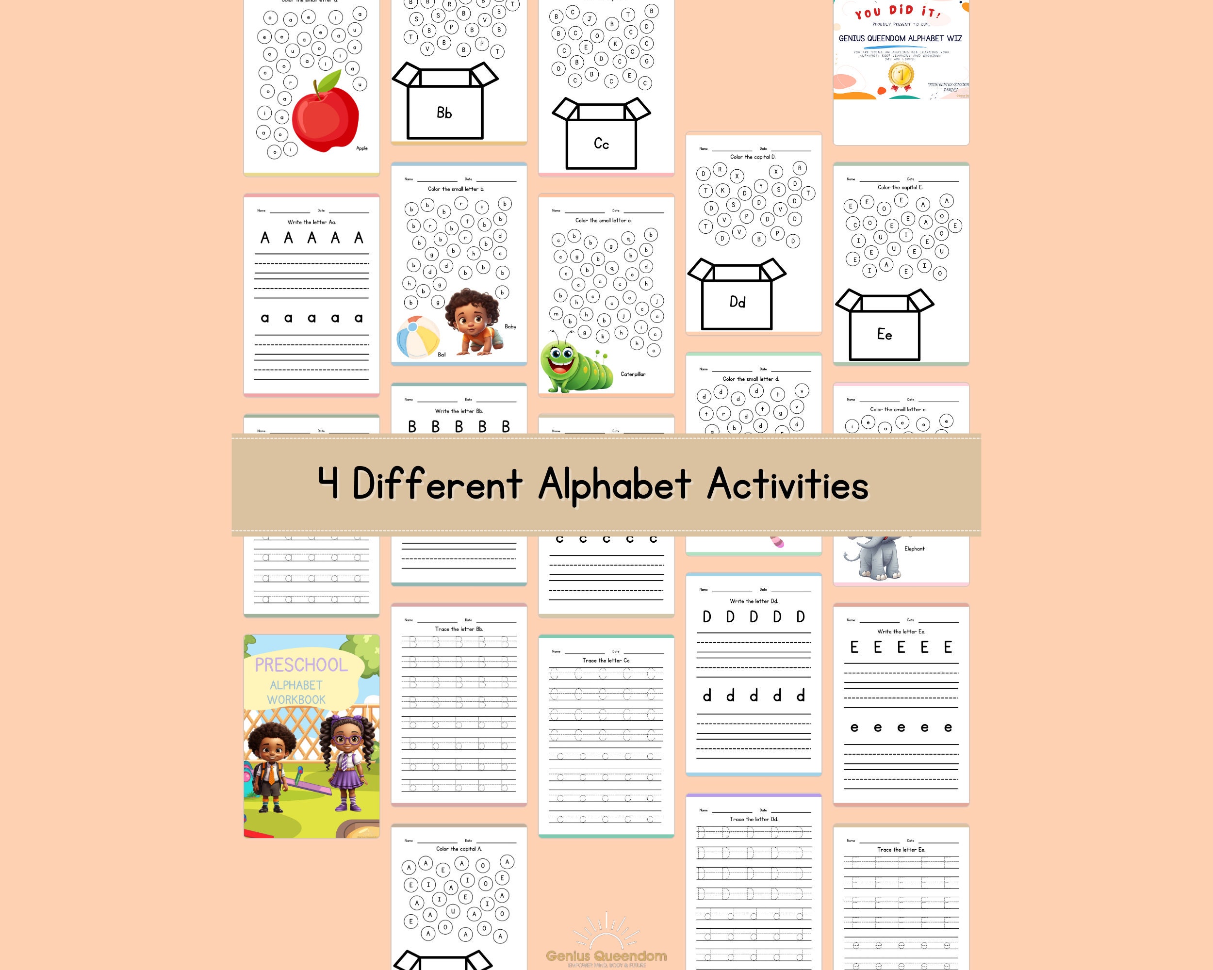 Preschool Alphabet Workbook Alphabet Tracing Worksheet - Etsy