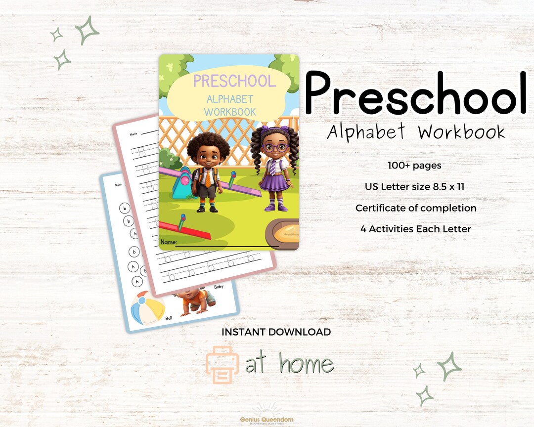 Preschool Alphabet Workbook Alphabet Tracing Worksheet - Etsy