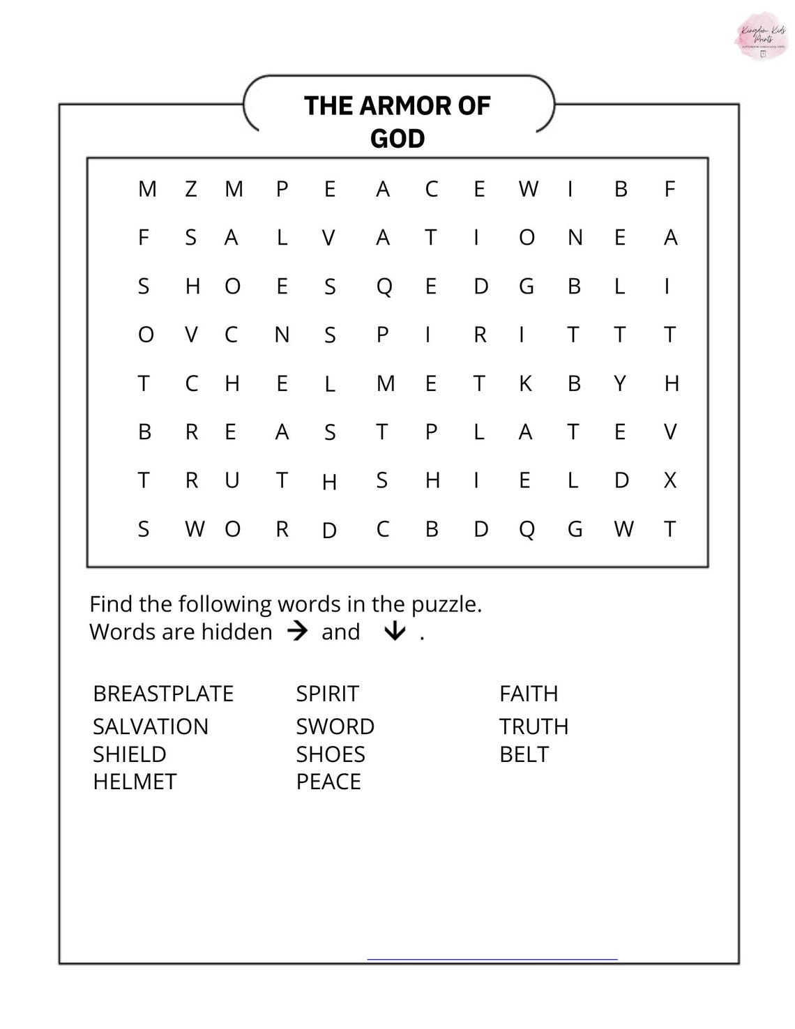 Armor of God Bible Lesson: Kids Activities & Worksheets (digital ...