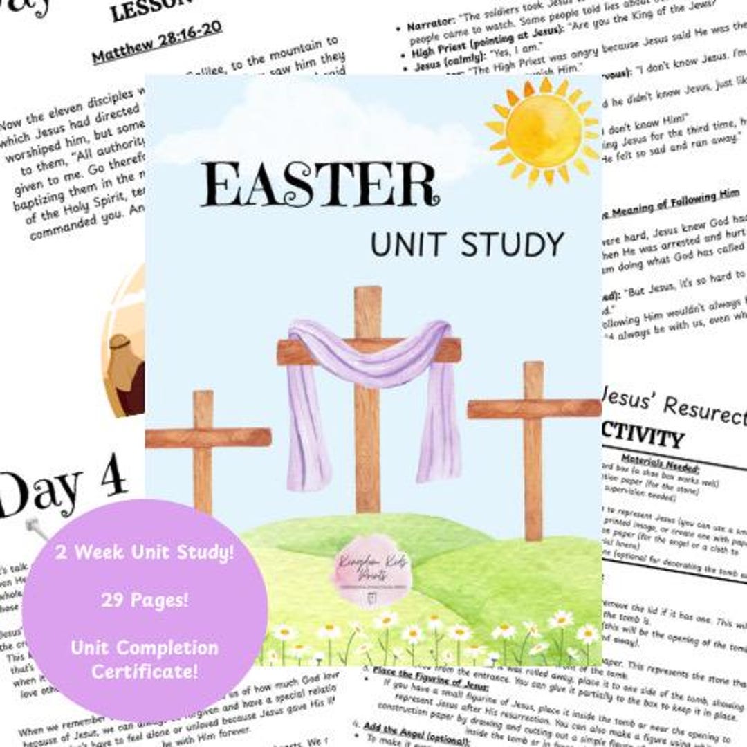 Easter Unit Study: Homeschool & Sunday School Printable (PDF) - Etsy