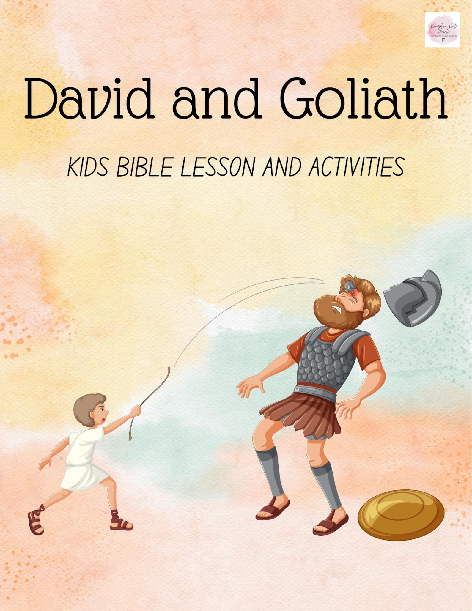 David and Goliath Kids Bible Lesson: Sunday School Printables (digital ...