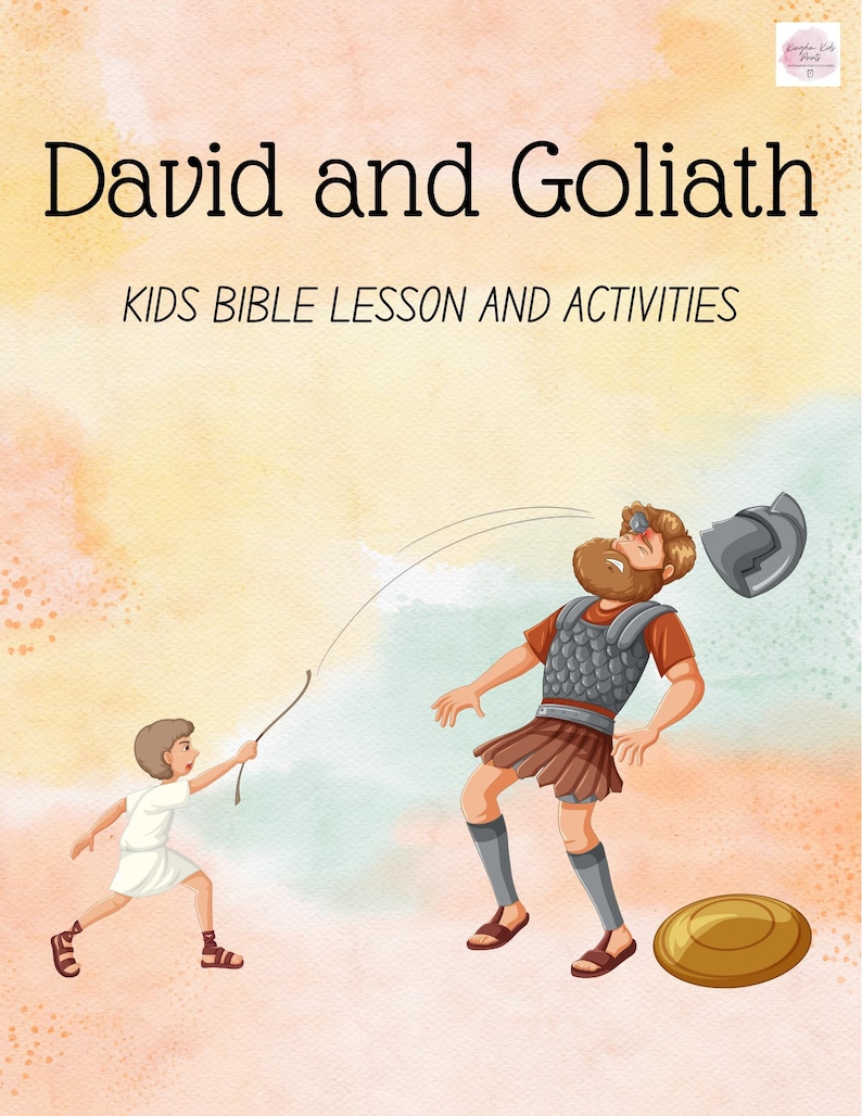 David and Goliath Kids Bible Lesson: Sunday School Printables (digital ...