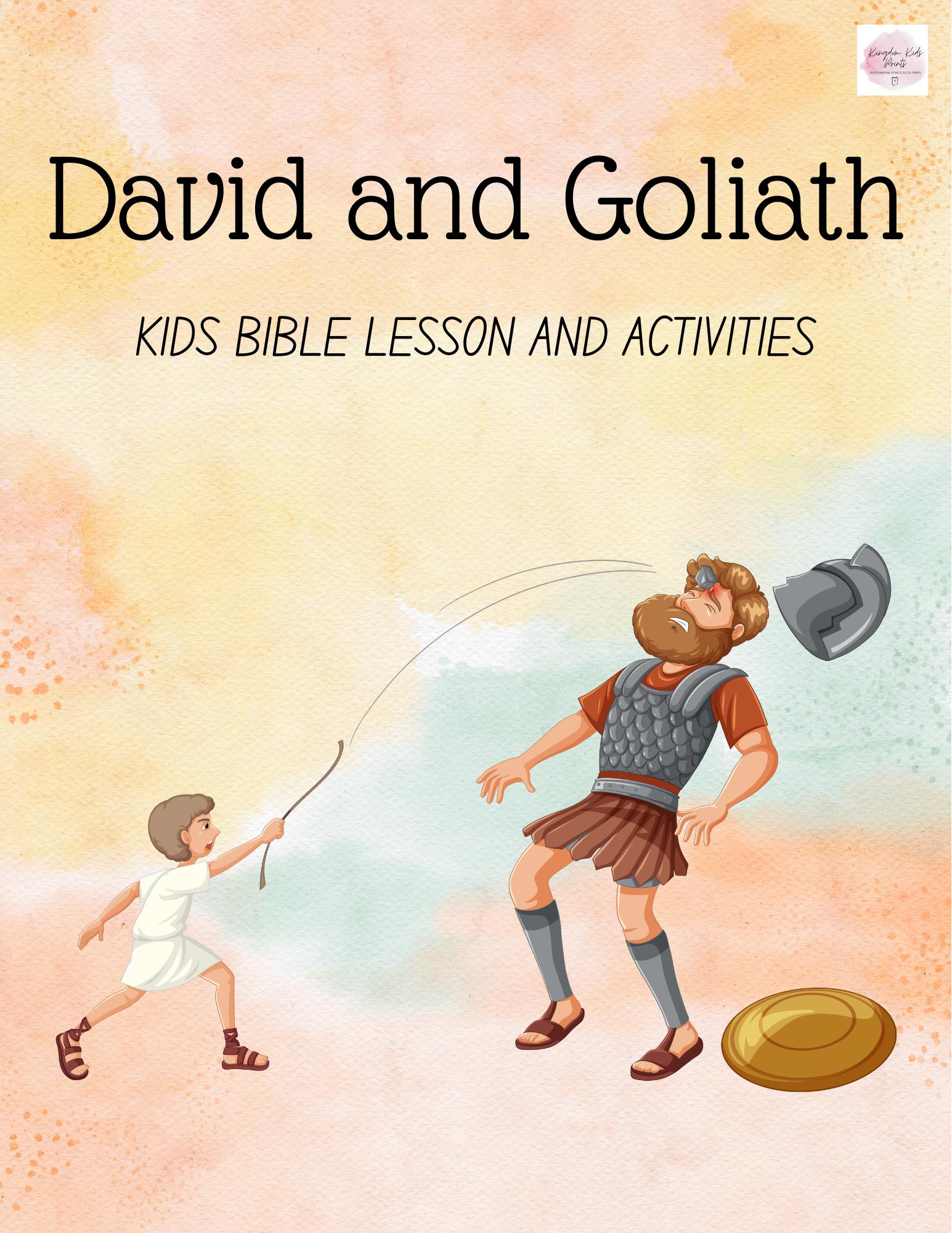 David and Goliath Kids Bible Lesson: Sunday School Printables (digital ...
