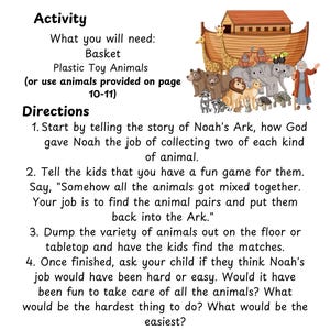 Noah's Ark Kids Bible Lesson: Sunday School Printables (PDF) - Etsy