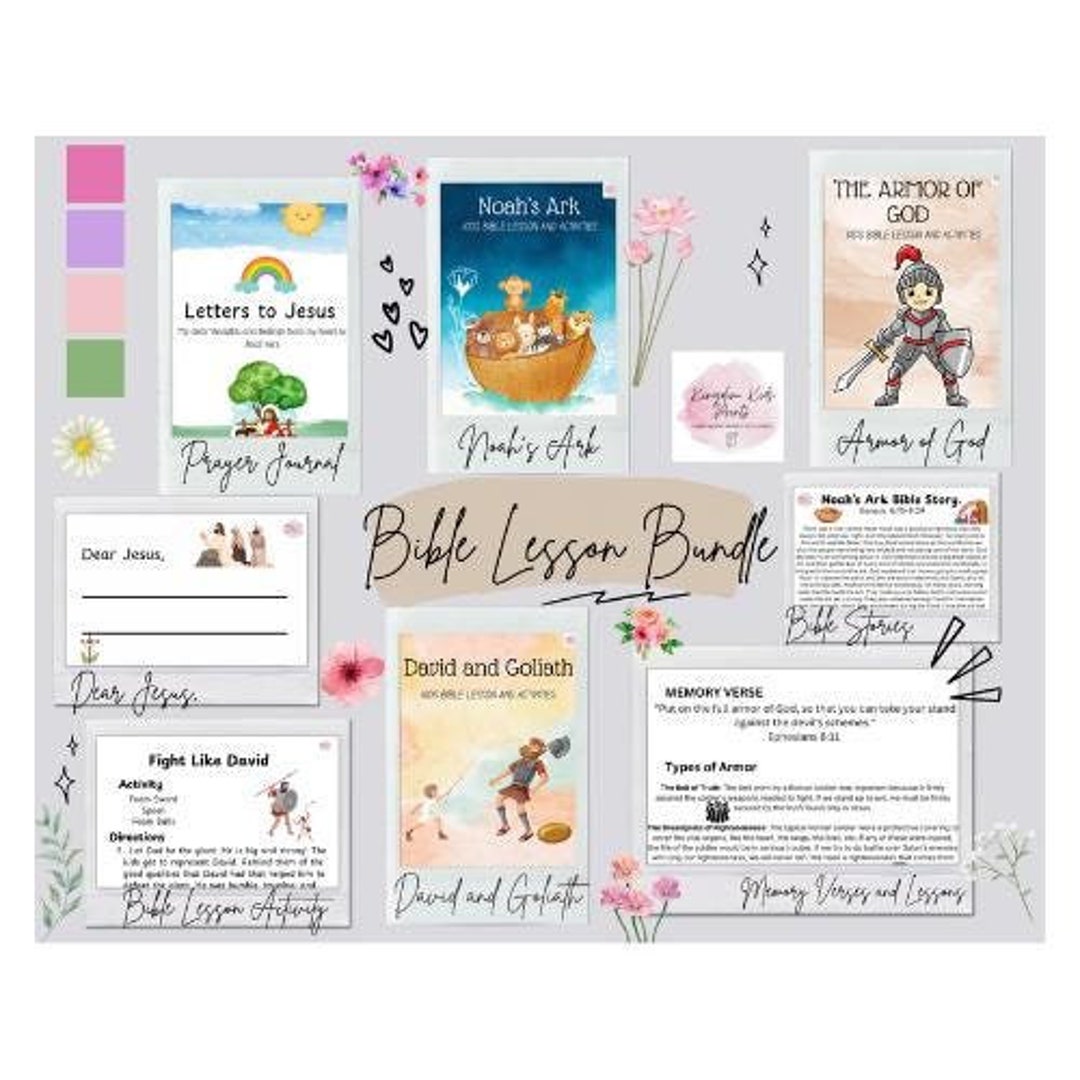 Kids Bible Lesson Bundle: Noah's Ark, David & Goliath (digital Download ...