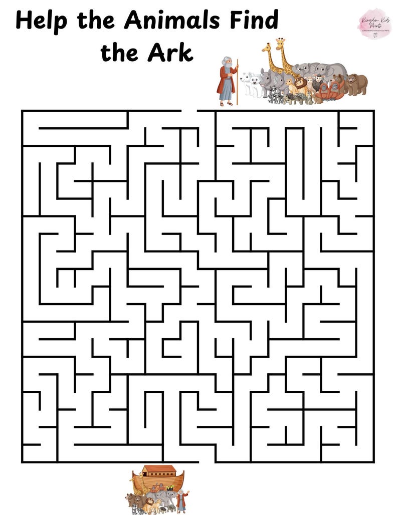 Noah's Ark Kids Bible Lesson: Sunday School Printables (PDF) - Etsy