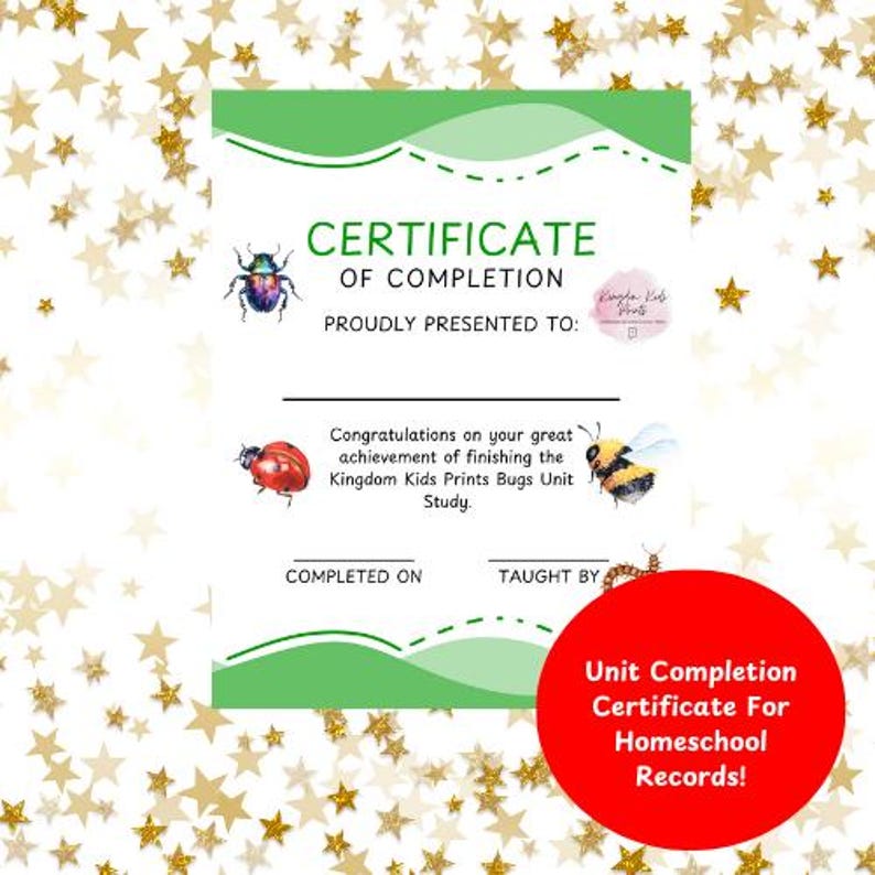 Christian Bugs Unit Study: Homeschool Printable (pre-k - 1st) - Etsy