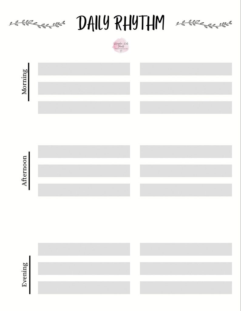 Daily Homeschool Rhythm Printable | Christian Homeschool Planner ...