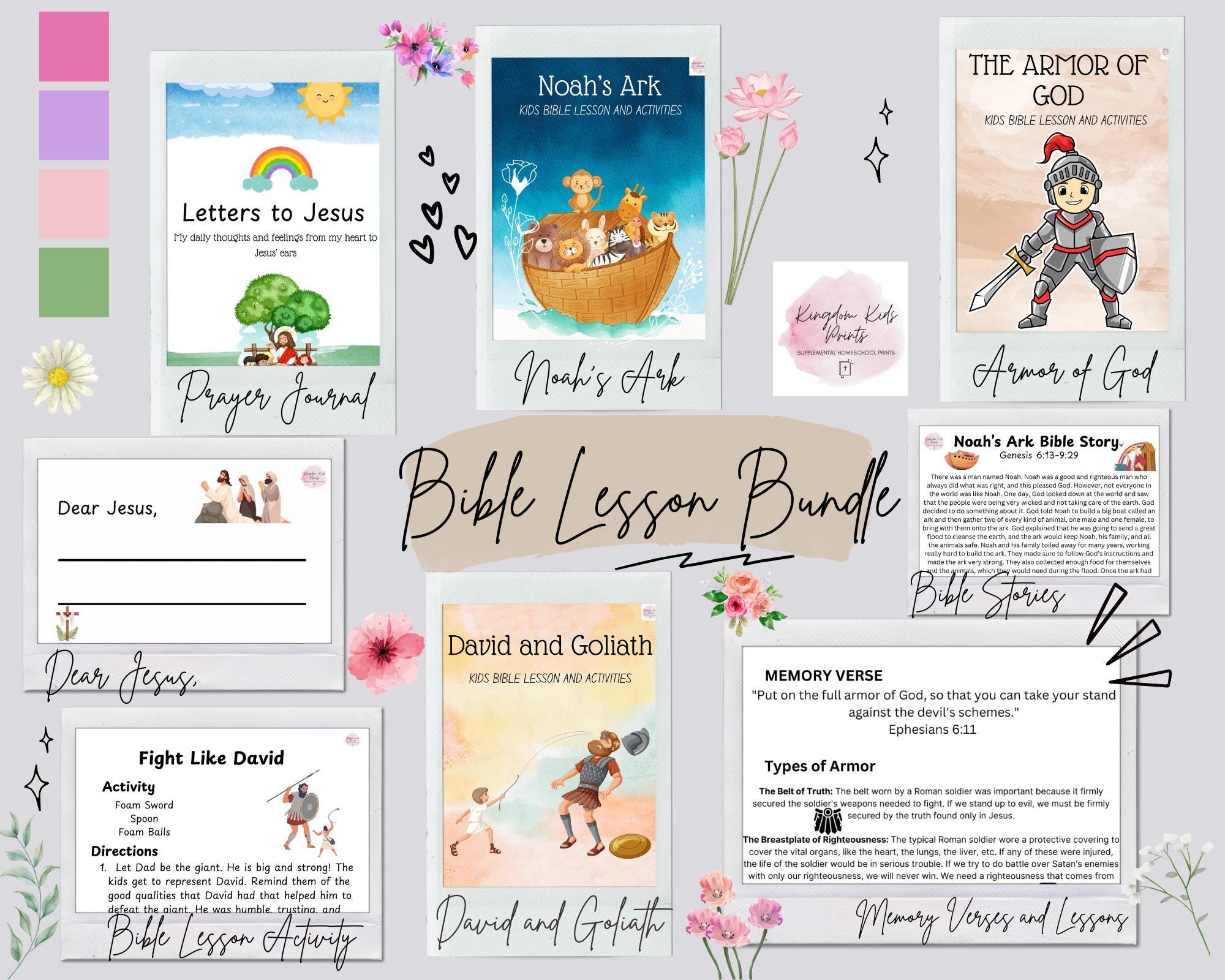 Kids Bible Lesson Bundle: Noah's Ark, David & Goliath (digital Download ...