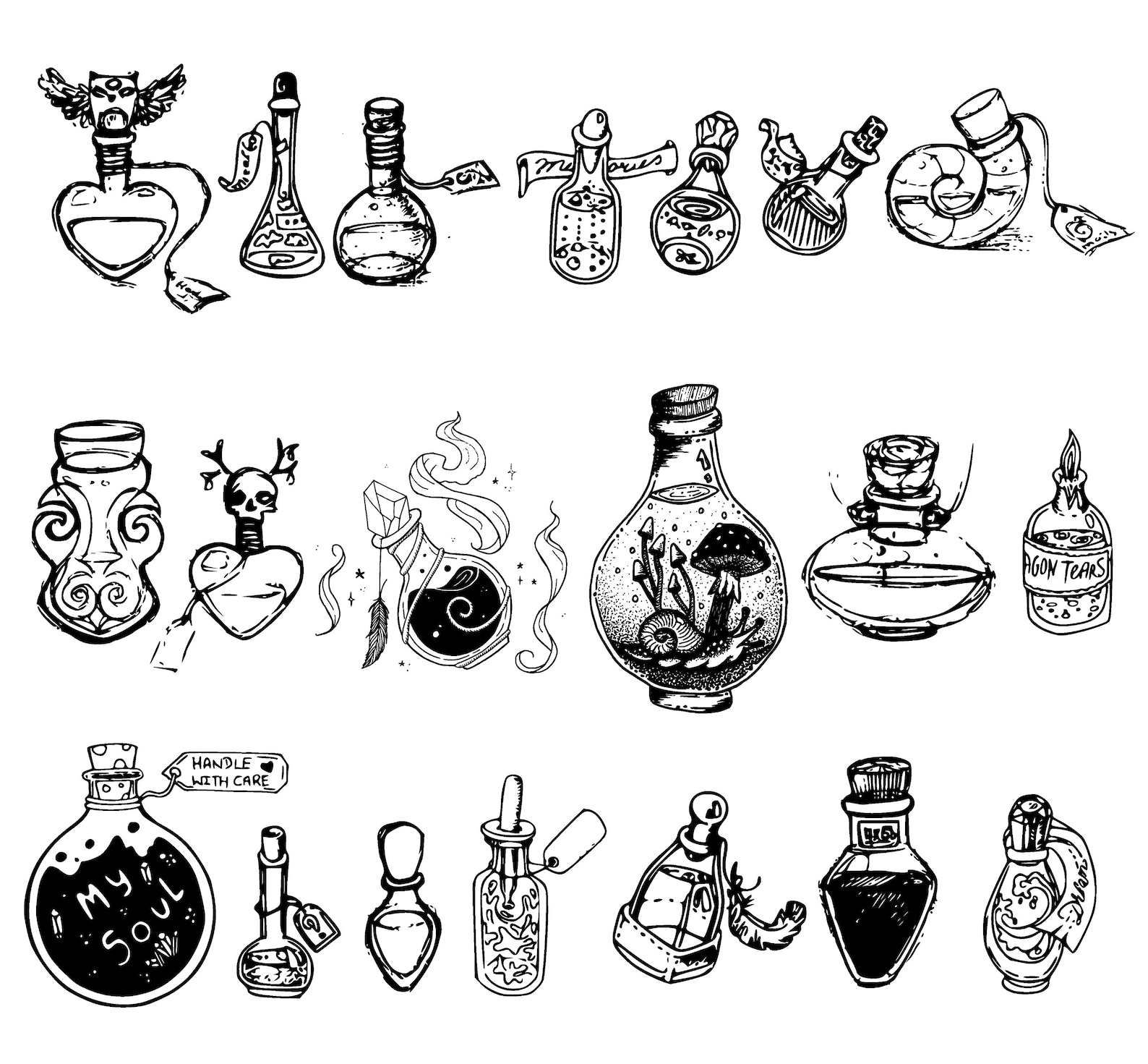 Potion Bottle Svg Potion Bottle Bundle Witchy Svg Apothecary Bottles - Etsy